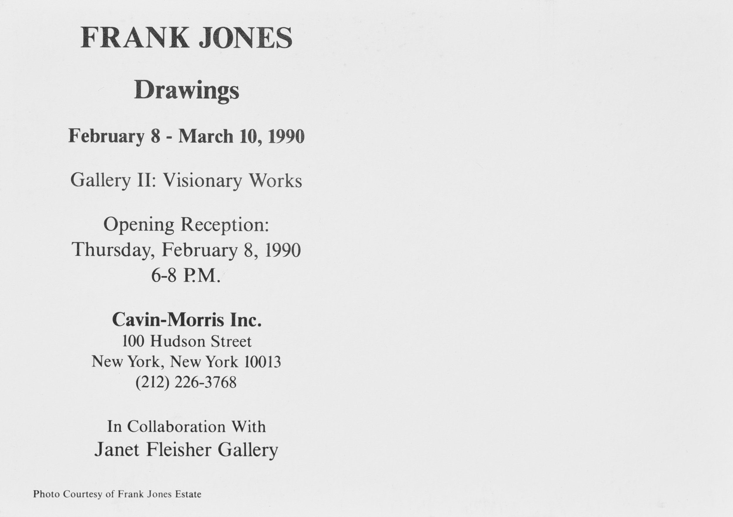 Fleisher/Ollman Gallery » Exhibitions » Frank Jones: Drawings