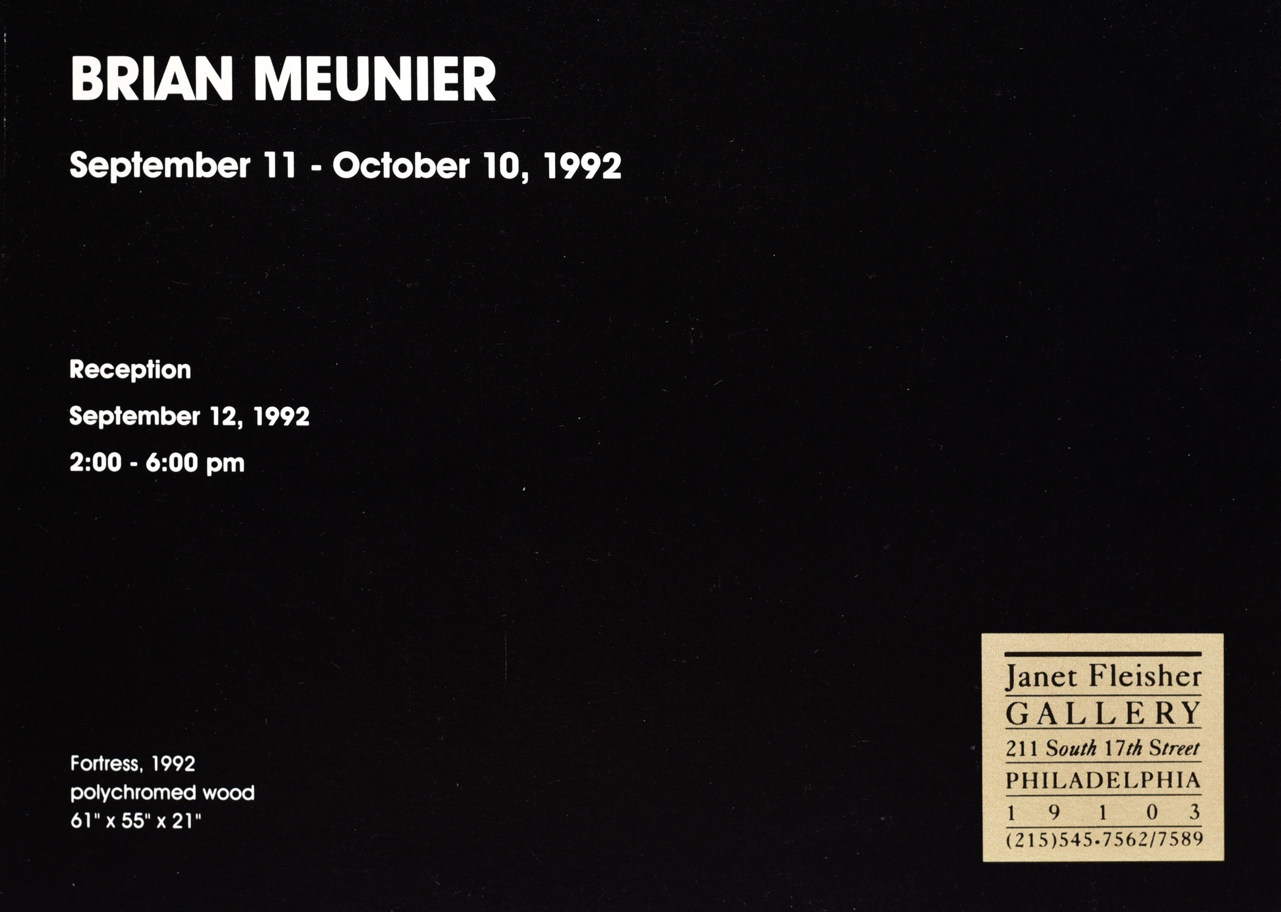 Fleisher/Ollman Gallery » Exhibitions » Brian Meunier