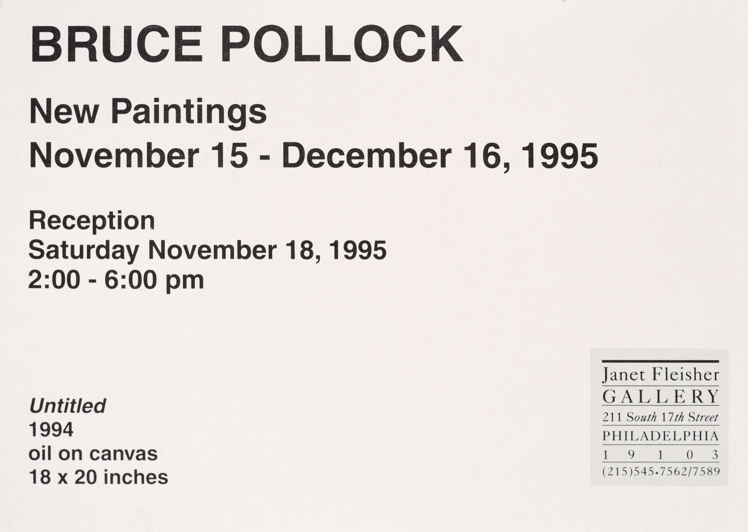 Fleisher/Ollman Gallery » Exhibitions » Bruce Pollock: New Paintings